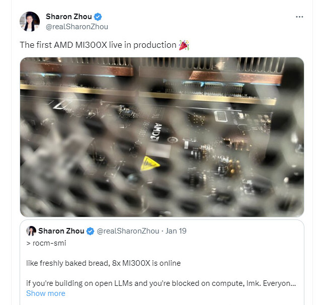 AMD 인스팅트 MI300X AI GPU 납품 시작 - 컴퓨터 / 하드웨어 - 기글하드웨어