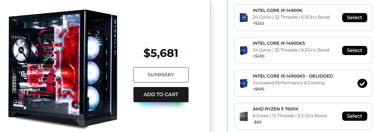 히트 스프레더를 제거한 14900KS 탑재 조립 시스템을 판매 - 컴퓨터 / 하드웨어 - 기글하드웨어